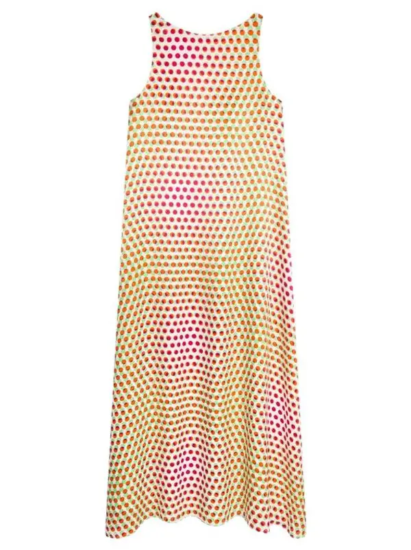 Dries Van Noten Sleeveless Printed Silk A-line Maxi Dress - Multicolor