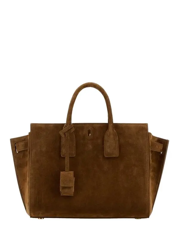 Saint Laurent Suede Sac De Jour Handbag - Brown