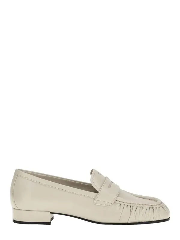 Prada Calf Leather Loafers - Cream