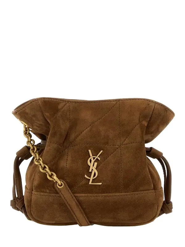 Saint Laurent Suede Mini Jamie Bucket Bag - Brown