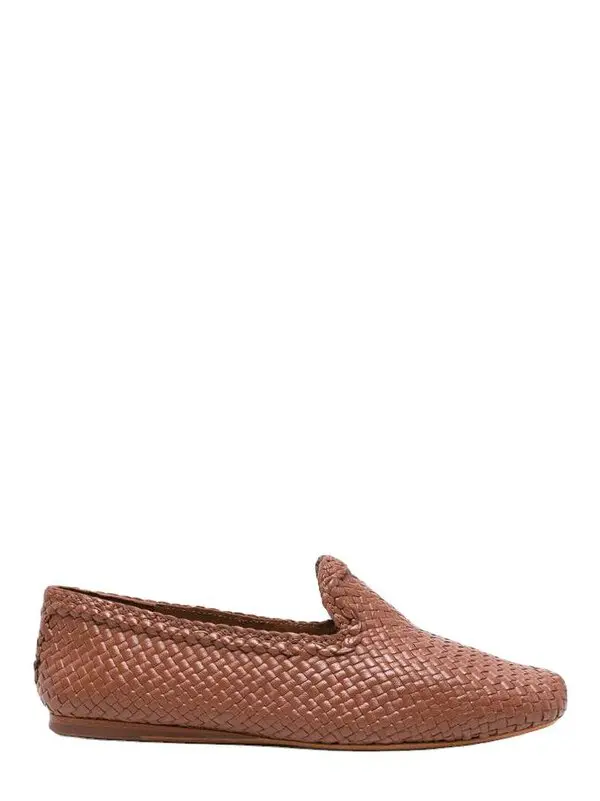 Dragon Diffusion Woven Leather Loafers - Brown