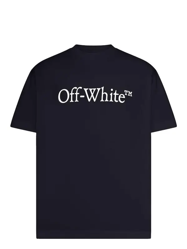 Off-White Crew Neck T-shirt With Print - Black