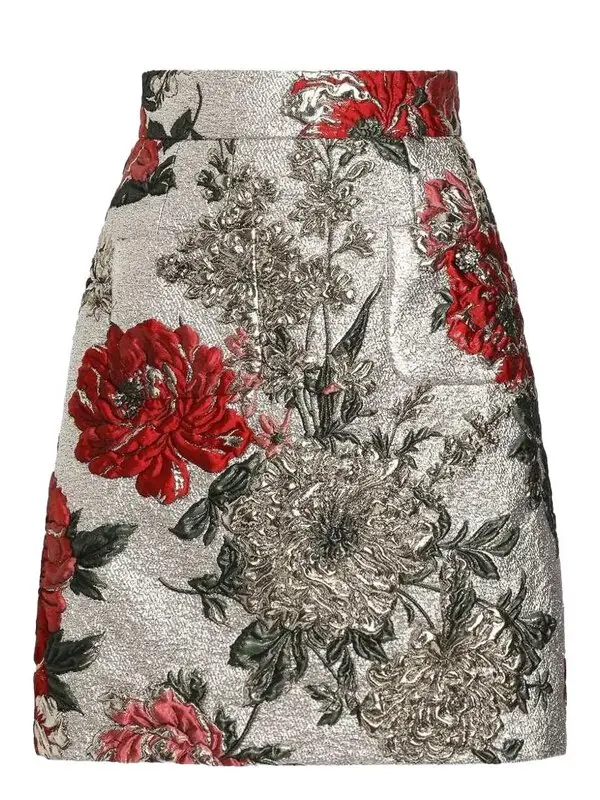 Dolce & Gabbana Floral Jacquard Mini Skirt - Multicolor