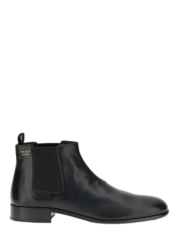Prada Leather Chelsea Boots - Black