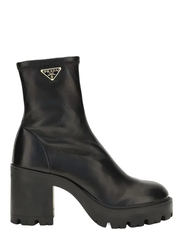 Prada Leather Chelsea Boots - Black