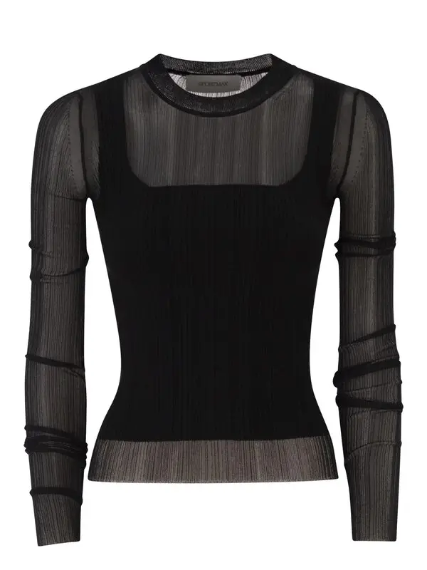 Sportmax Buono Trompe L'oeil Viscose Blend Jumper - Black