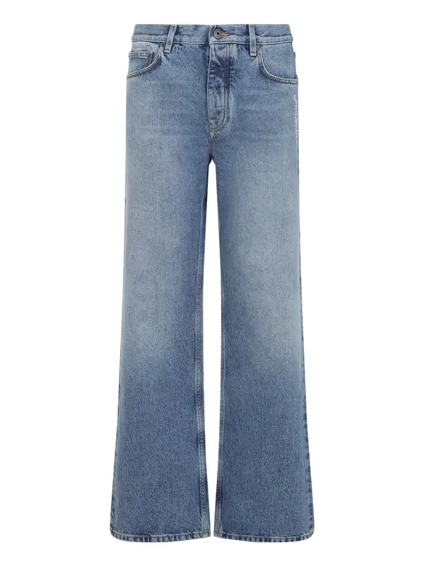 Off-White Slim Relaxed Jeans With Half Arrow Print - Blue