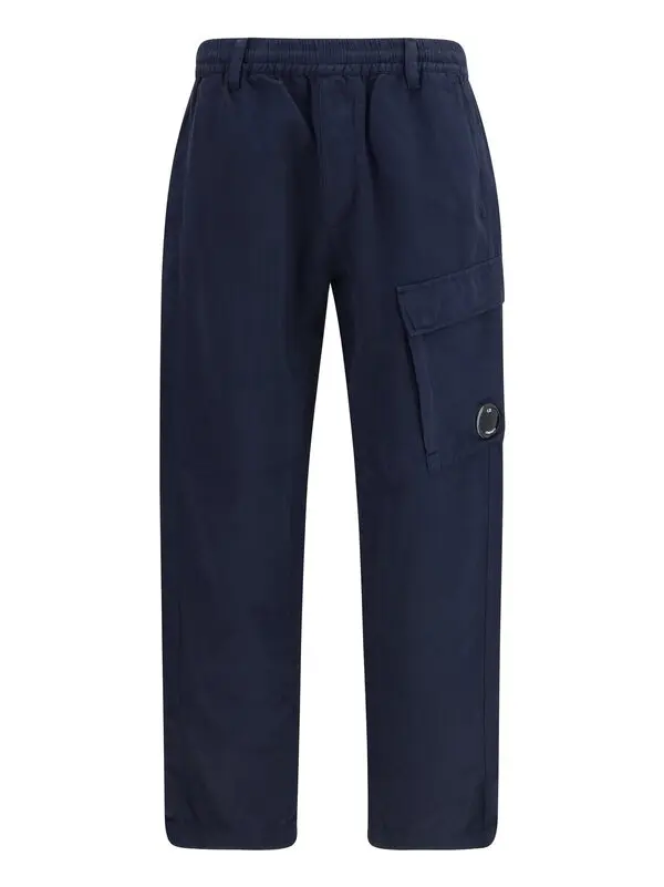 C.P. COMPANY Cotton Rip-stop Cargo Pants With Lens Detail - Blue