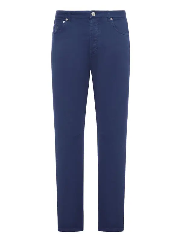 Brunello Cucinelli Five-pocket Garment-dyed Denim Trousers - Blue