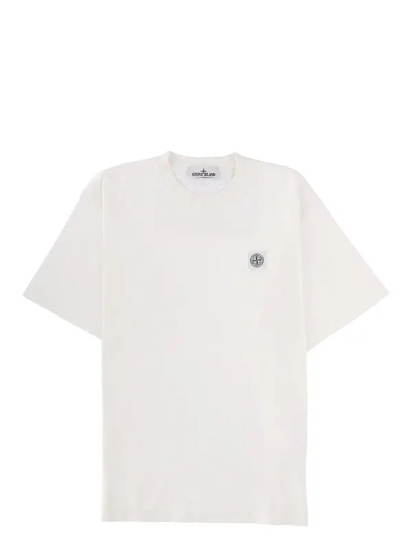 Stone Island T-shirt With Logo Patch - White