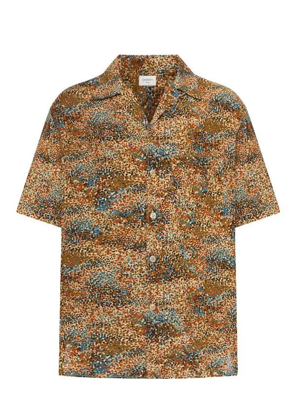 Saint Laurent Micro-patterned Shirt With A Dotted Effect - Multicolor