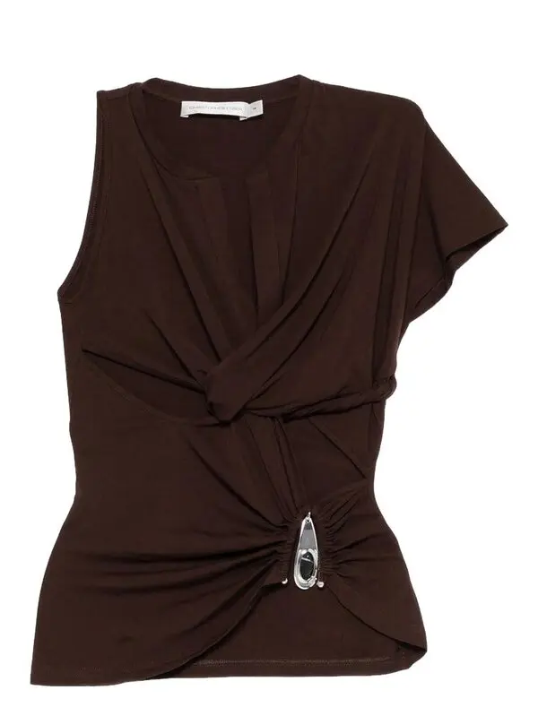 Christopher Esber Asymmetric Pendant Detail Top - Brown