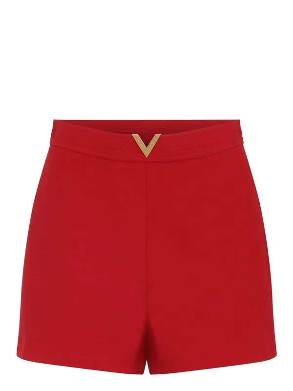 Valentino Garavani Wool And Silk High-waisted Bermuda Shorts - Red