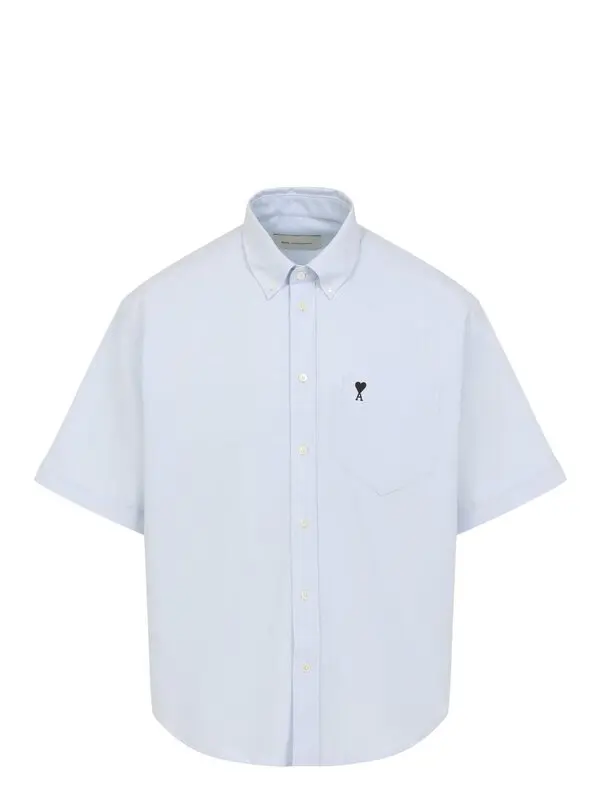 AMI Paris Boxy Short Sleeve Shirt - Blue
