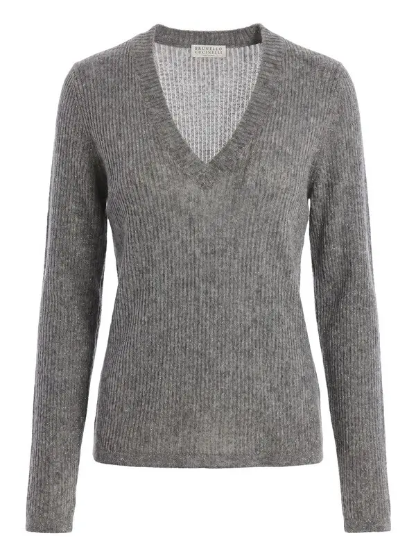 Brunello Cucinelli Ribbed V-neck Sweater - Multicolor