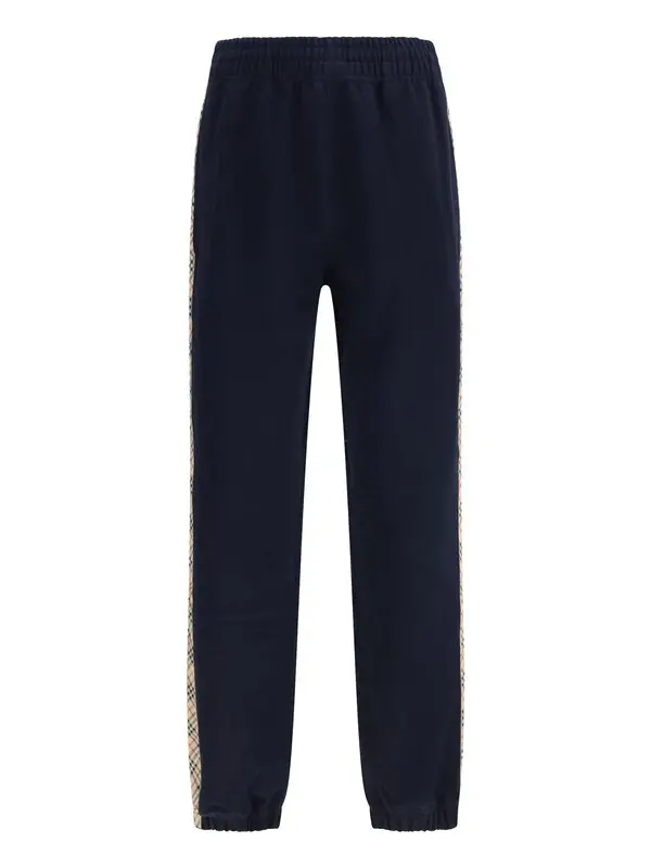 Burberry Jogging Pants Feature Signature Check Tape Along The Sides - Blue