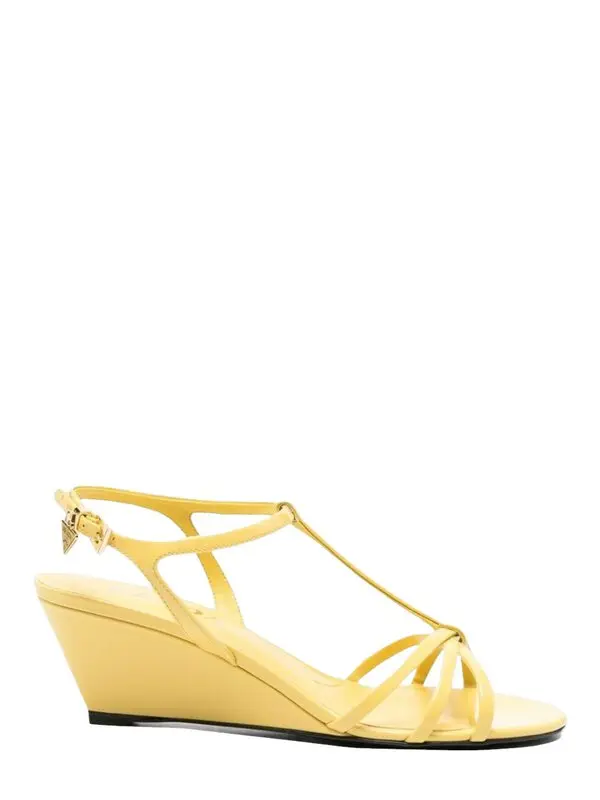 Prada Heeled Wedge Sandals - Yellow