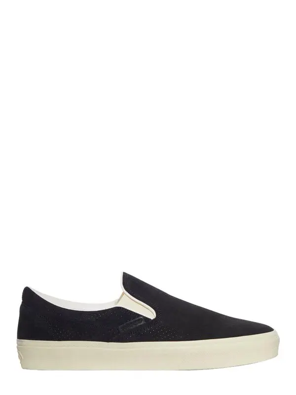 TOM FORD Jude Perforated Suede Slip-on Sneakers - Black