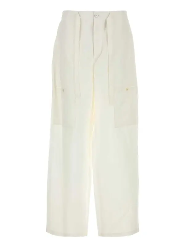 JIL SANDER Linen Cargo Pants - White