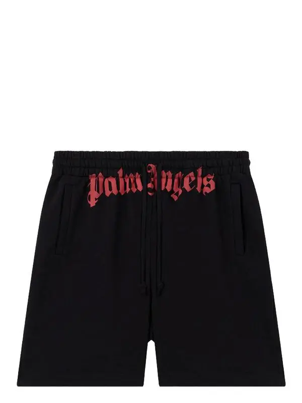Palm Angels Cotton Logo Track Shorts - Black