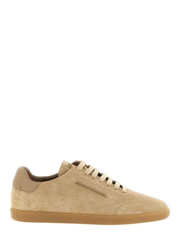 Zegna Low-top Suede Sneakers - Cream