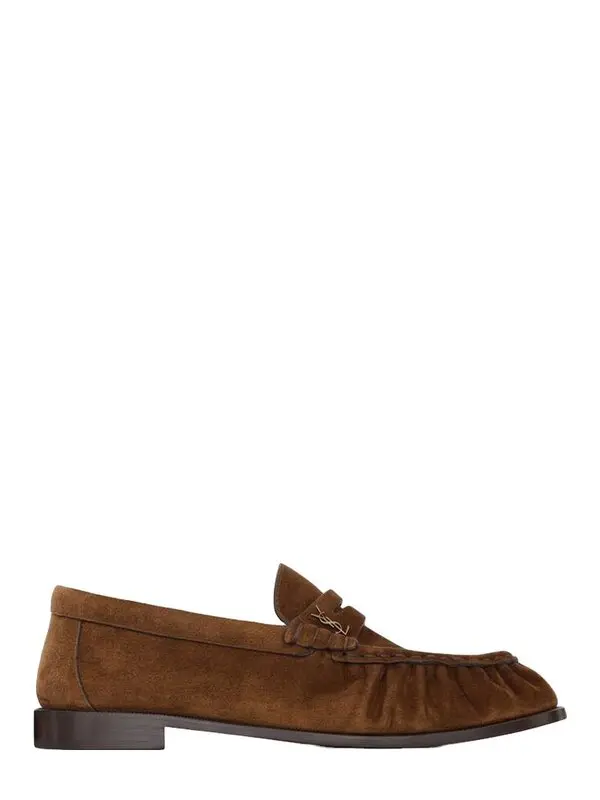 Saint Laurent Suede Loafers With Cassandre Logo - Multicolor