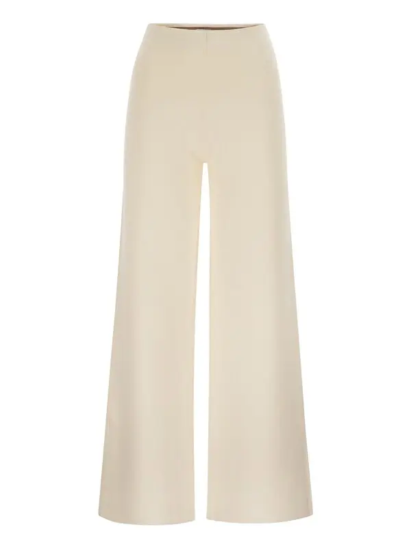 Max Mara Viscose Crêpe Knit Trousers - Cream