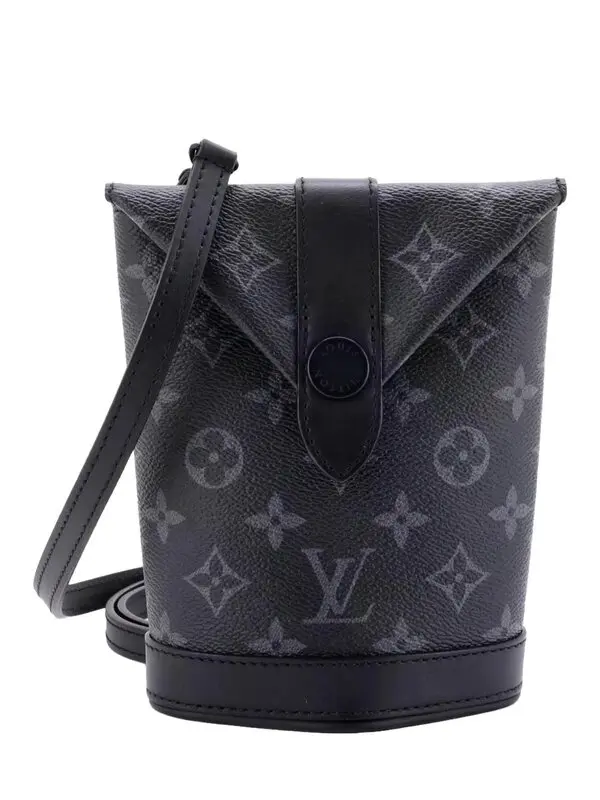 LOUIS VUITTON Monogram Eclipse Canvas Envelope Pouch Shoulder Bag - Black