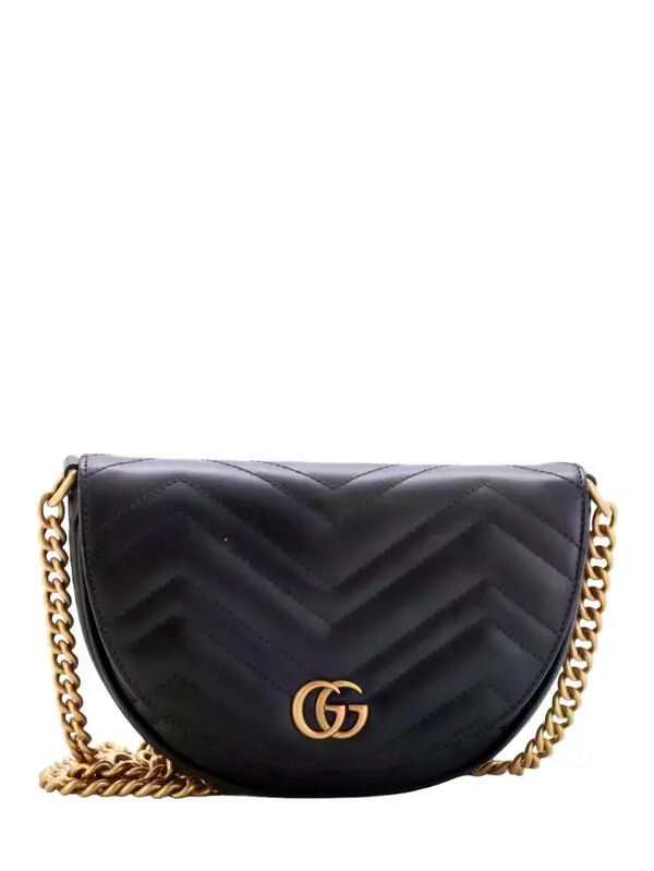 Gucci Gg Marmont Matelassé Leather Mini Crossbody Bag - Black