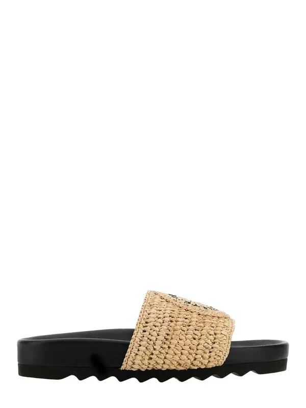 Stella McCartney Raffia Sliders - Brown
