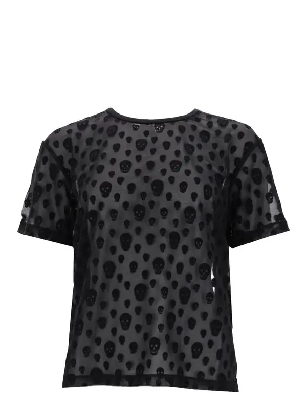 Alexander McQueen Short Sleeve T-shirt With Skull Pattern - Black