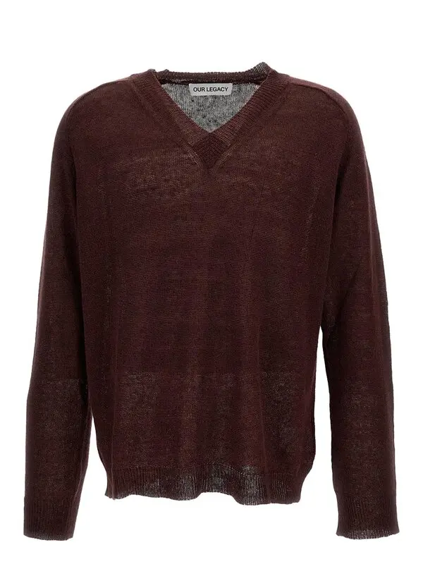 Our Legacy V-neck Linen-blend Sweater - Multicolor