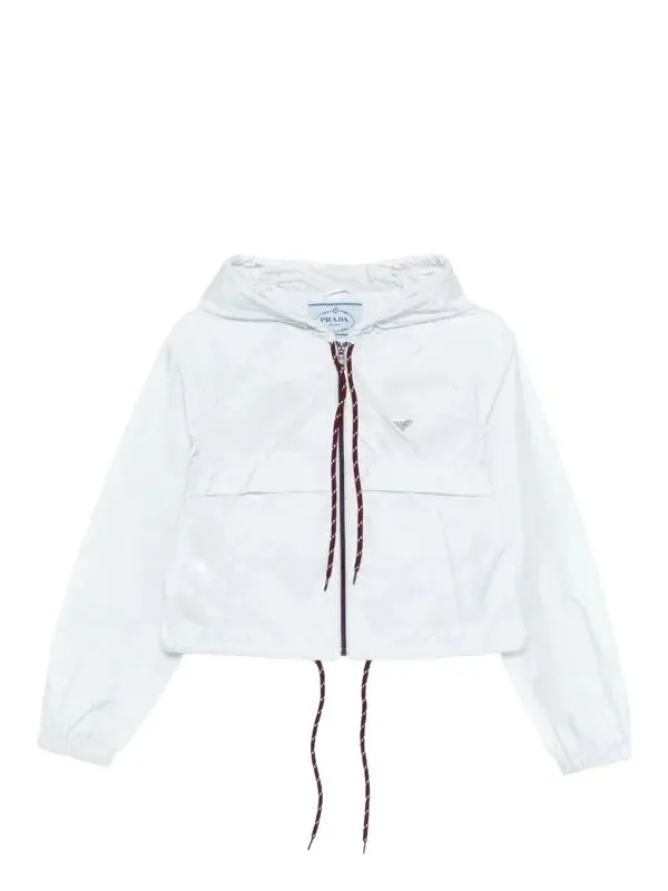 Prada Re-nylon Cropped Jacket With Drawstring Hood - Multicolor