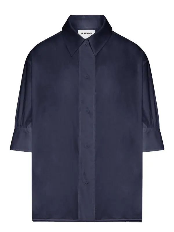 JIL SANDER Semi-transparent Cotton Shirt - Multicolor