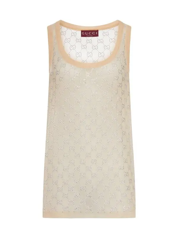 Gucci Silk Jacquard Knit Sleeveless Top - Multicolor