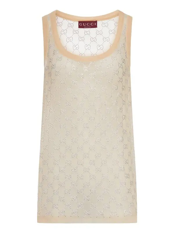 Gucci Silk Jacquard Knit Sleeveless Top - Multicolor