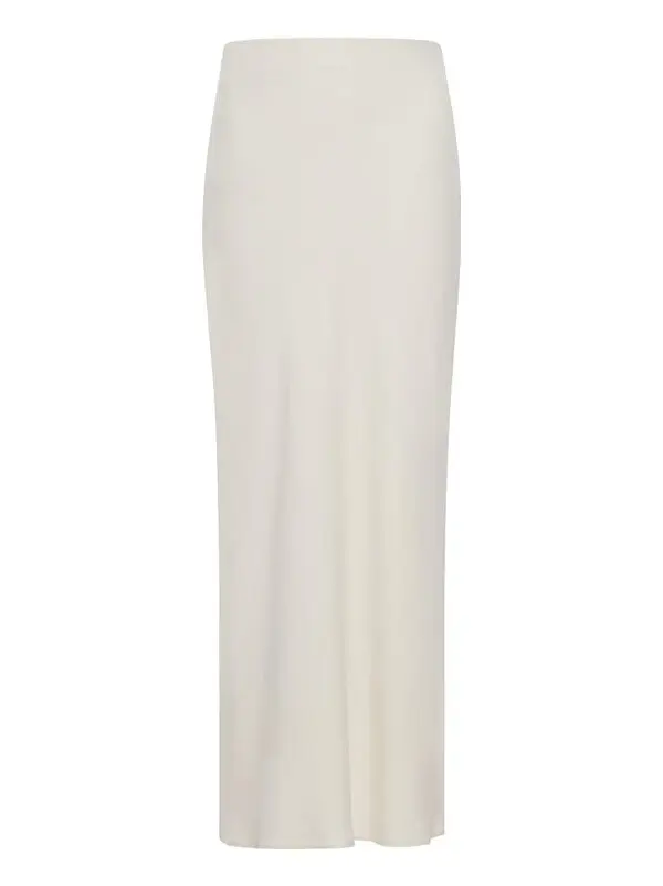 Brunello Cucinelli Fluid Bias-cut Skirt In Linen Blend - Cream