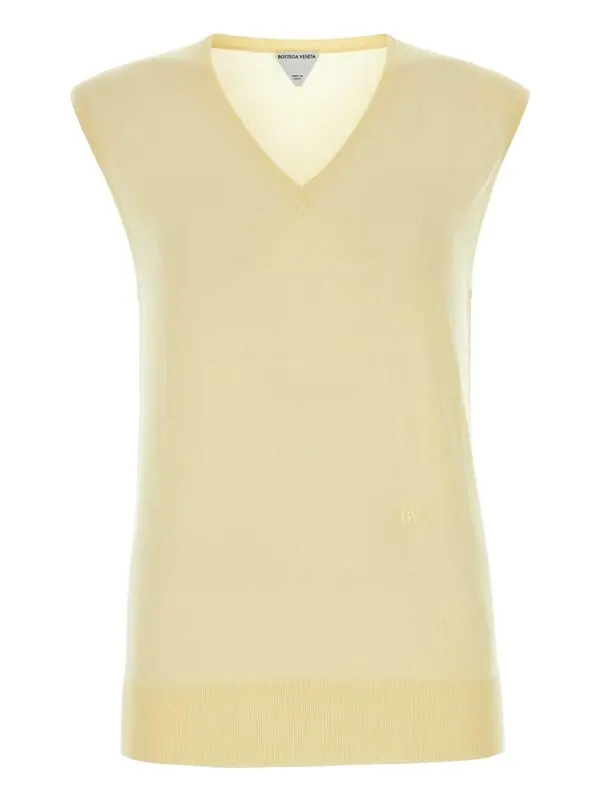 Bottega Veneta Pastel Cotton Blend Vest - Yellow
