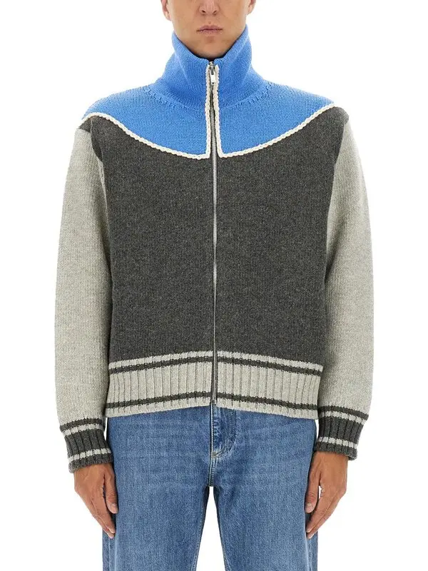 Bottega Veneta Zip-up Wool Knit Sweater - Multicolor