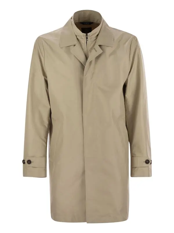 FAY Technical Cotton Morning Coat - Cream