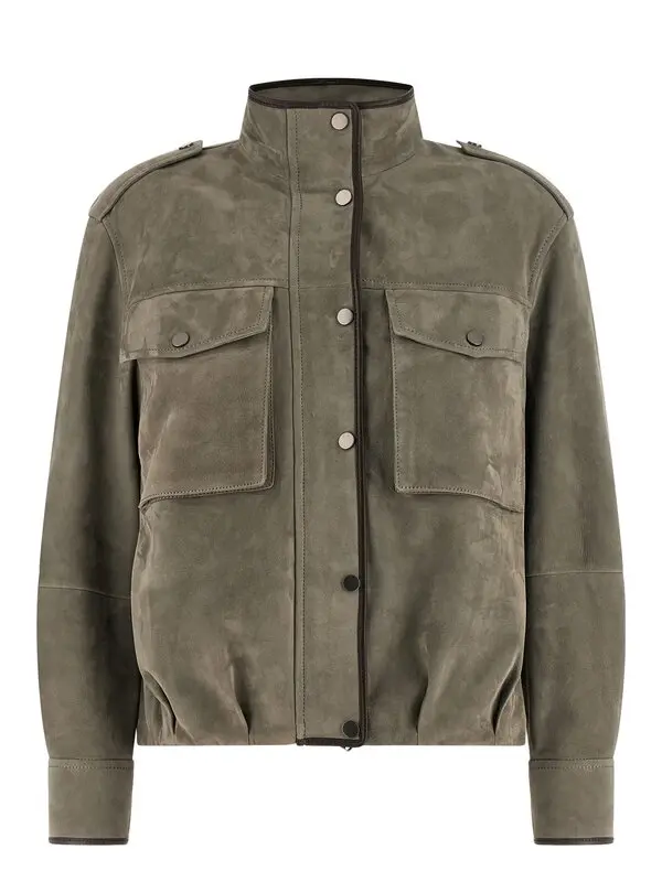 Brunello Cucinelli Couture Suede Jacket - Gray