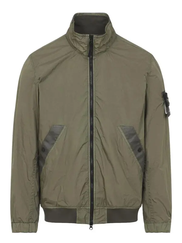 Stone Island Polyamide Stand Collar Zip-up Jacket - Green