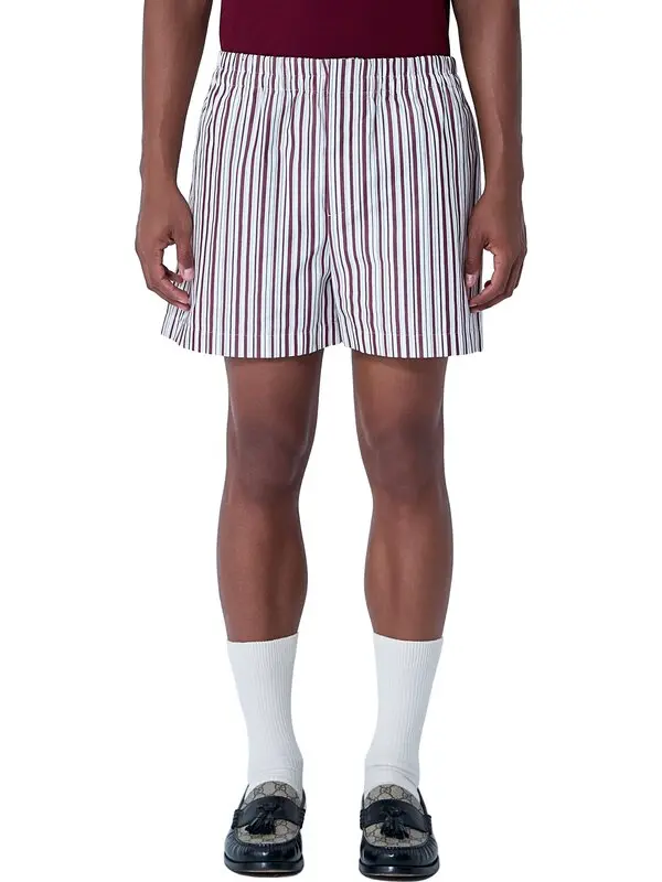 Gucci Striped Cotton Poplin Shorts - White