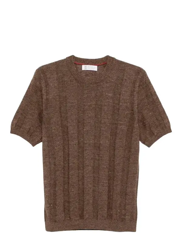 Brunello Cucinelli Short Sleeve Sweater - Multicolor
