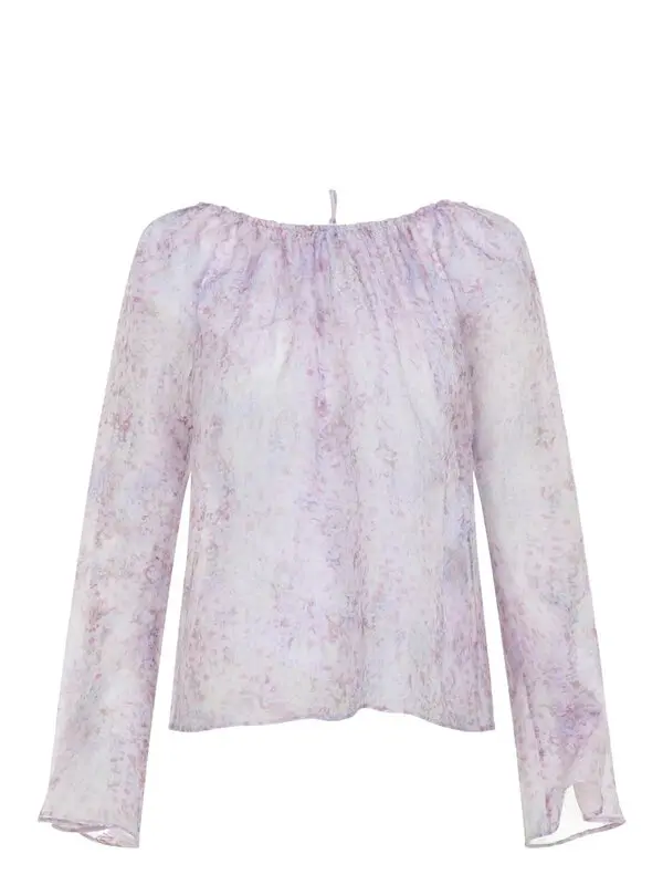Alberta Ferretti Printed Organza Blouse - Multicolor
