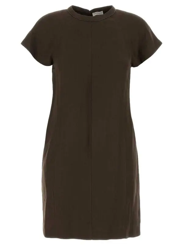 Brunello Cucinelli Linen Blend T-shirt Dress - Multicolor