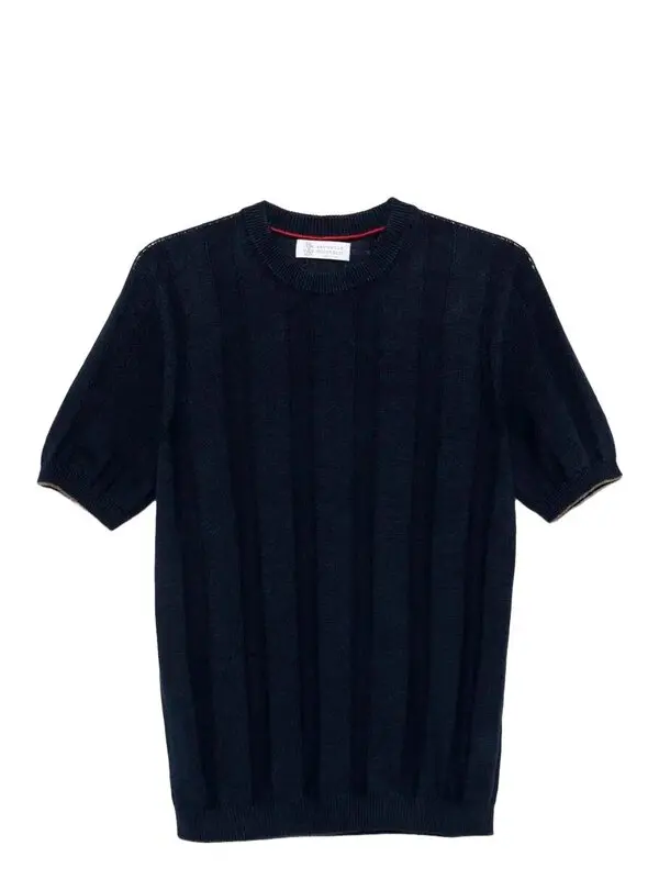 Brunello Cucinelli Short Sleeve Sweater - Multicolor