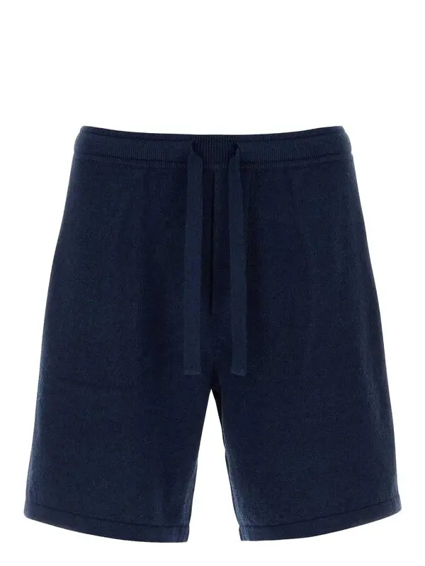 Dolce & Gabbana Navy Cotton Blend Bermuda Shorts - Blue