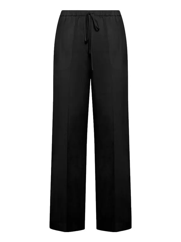 TOTEME Wide-leg Linen Blend Trousers - Black