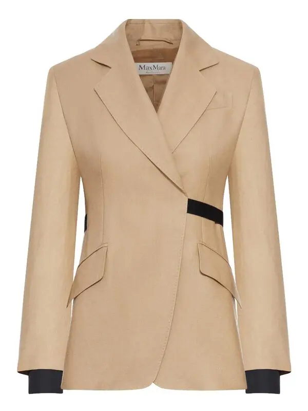 Max Mara Double-breasted Linen Blazer - Cream